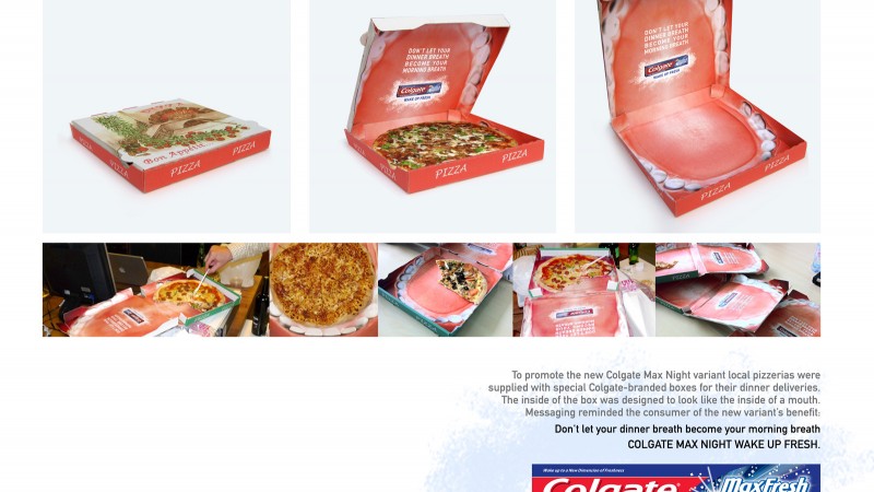 Colgate Max Night - Pizza Box